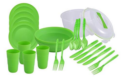 Picknet Set: Geschirr für 4 Personen von Renberg — Pfennigfuchs.com