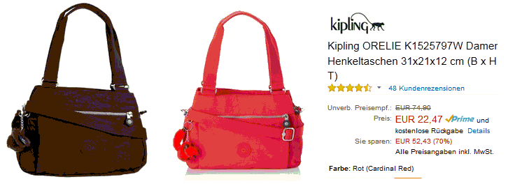 Orelie von Kipling: extra günstige Handtasche — Pfennigfuchs.com