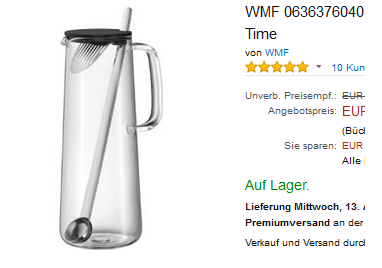 WMF Karaffe mit Löffel: 23,99 Euro — Pfennigfuchs.com